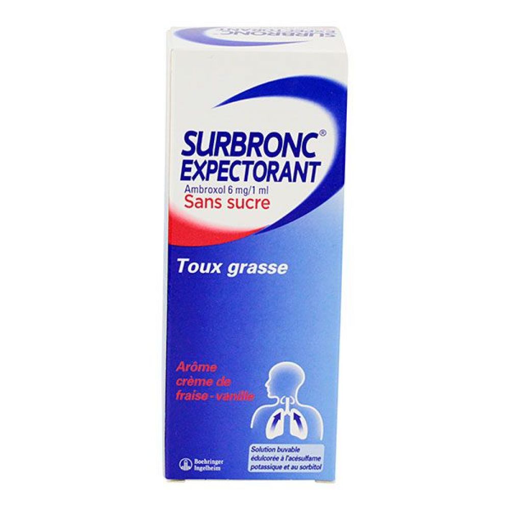 Surbronc expectorant sans sucre, pour la toux grasse