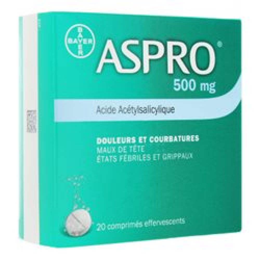 Aspro 500mg 20 comprimés effervescents
