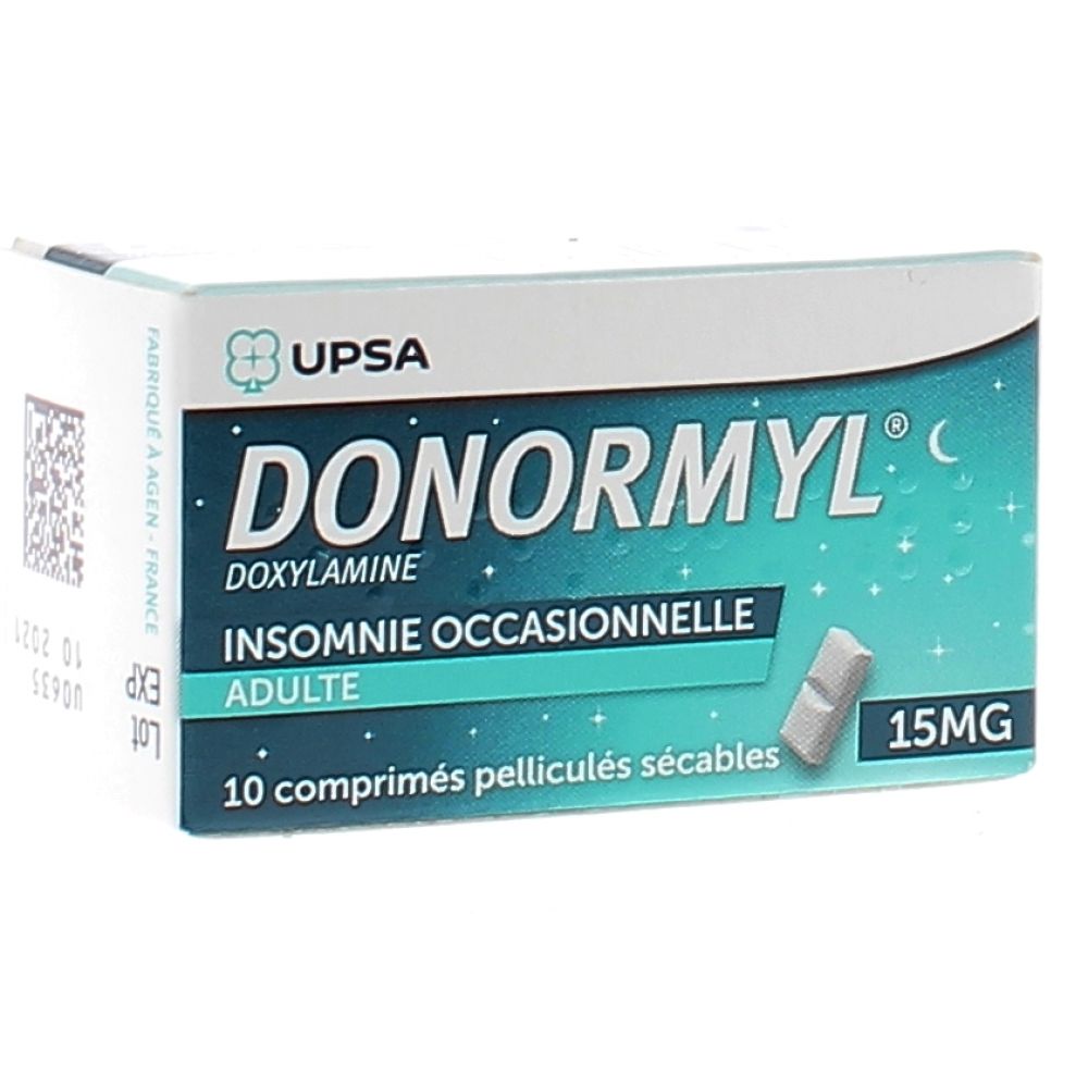 Donormyl Upsa - 20 comprimés sécables contre l'insomnie occasionnelle.
