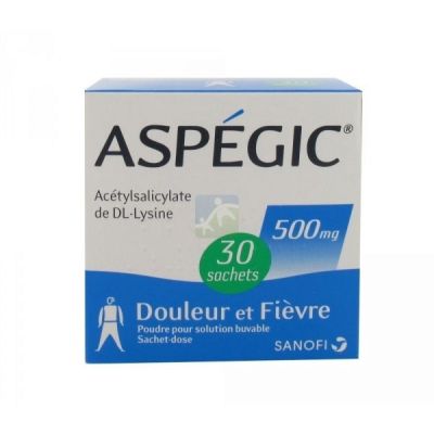 ASPEGIC 500 mg Poudre pour solution buvable Boite de 30 sachets ...